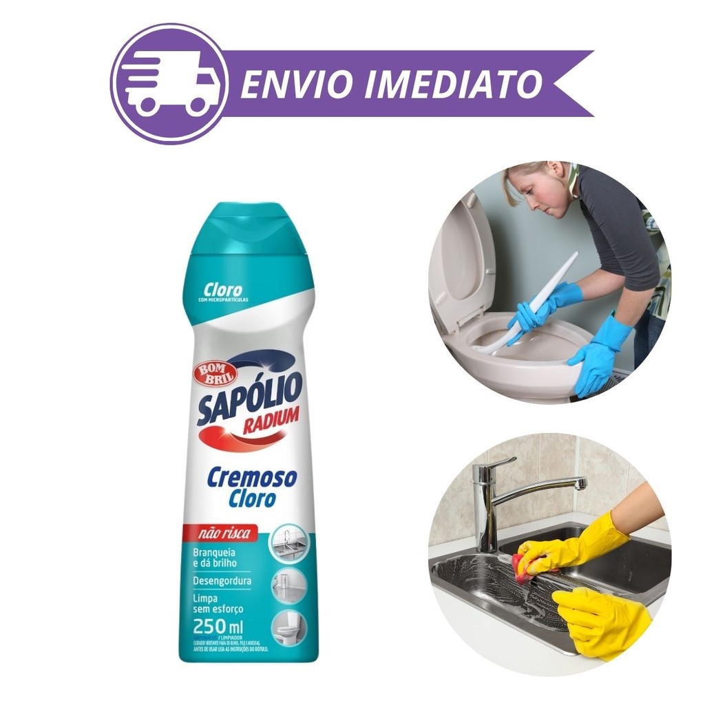 Limpador Cremoso Multiuso Cloro Sapolio Radium Bombril 250Ml | Shopee ...