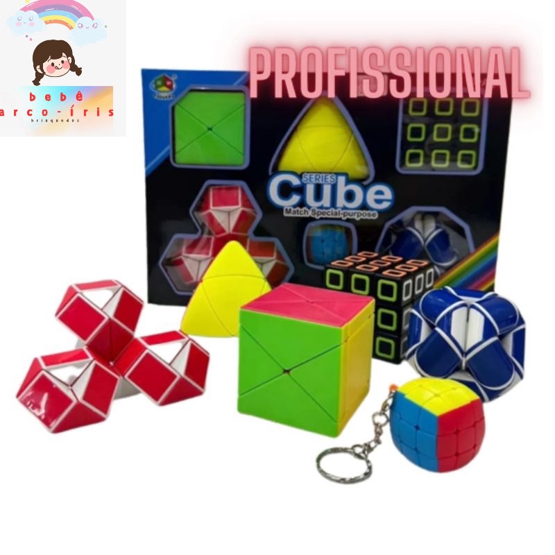 Box Kit Cubo Mágico Profissional Com 6 Unidades Series Cube Match ...