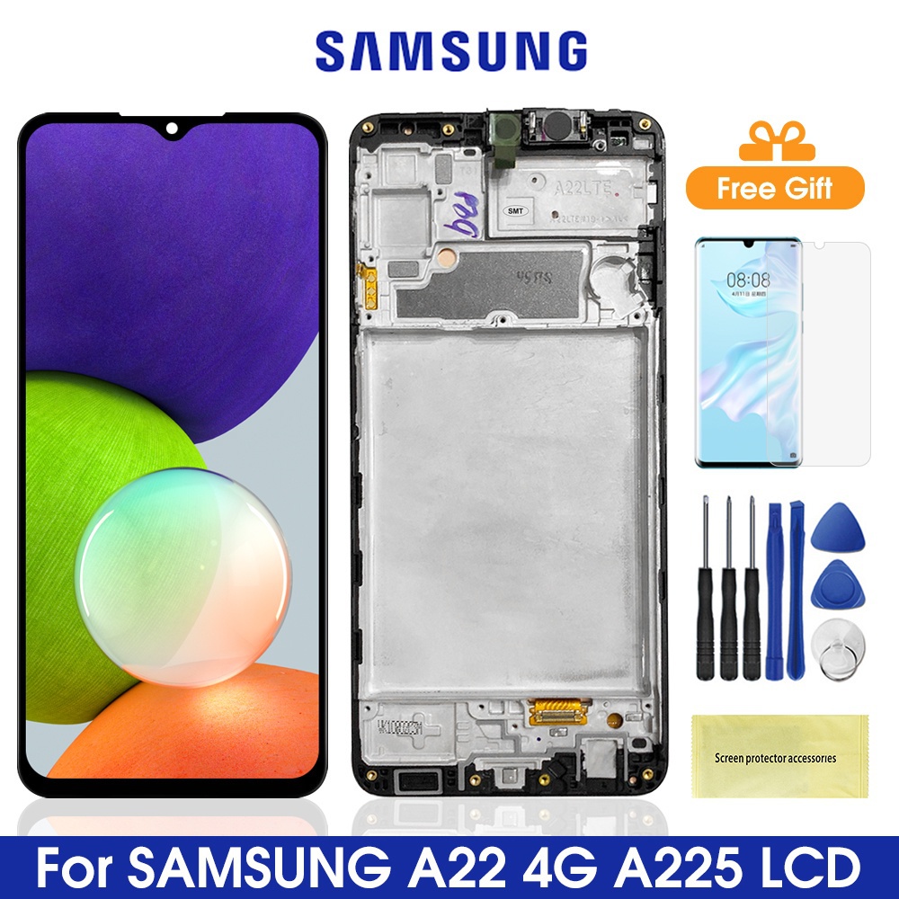 Para Samsung Galaxy A22 4G A225 A225F Display LCD Touch Com Conjunto ...