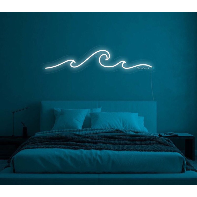 Luminária LED Neon Ondas Azul Turquesa | Shopee Brasil