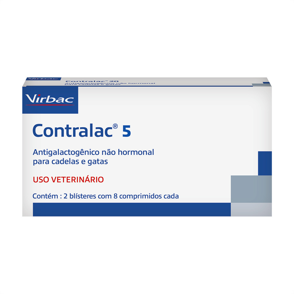 Contralac 5 Virbac para Cães e Gatos - 16 Comprimidos | Shopee Brasil