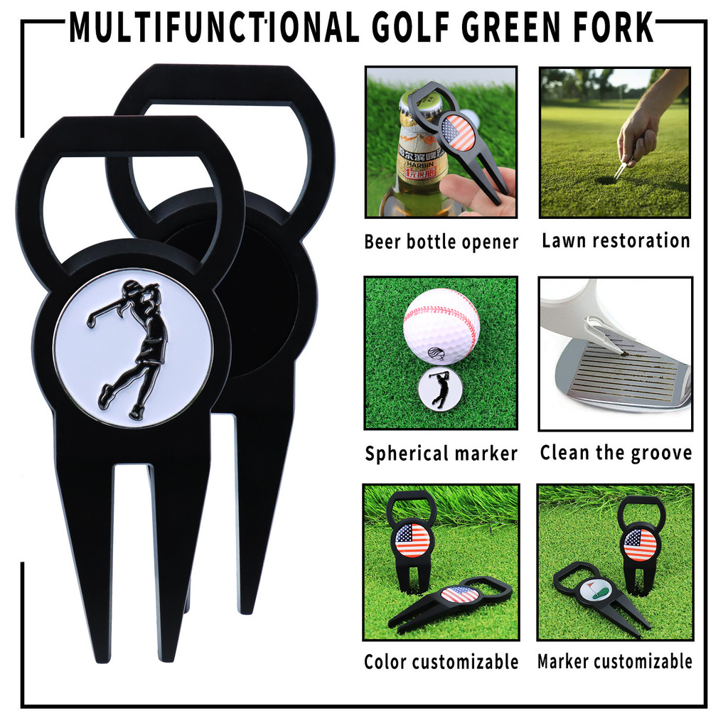 Golf Accessories Multifunctional 4 In 1 Metal Ball Fork Ball Marker ...
