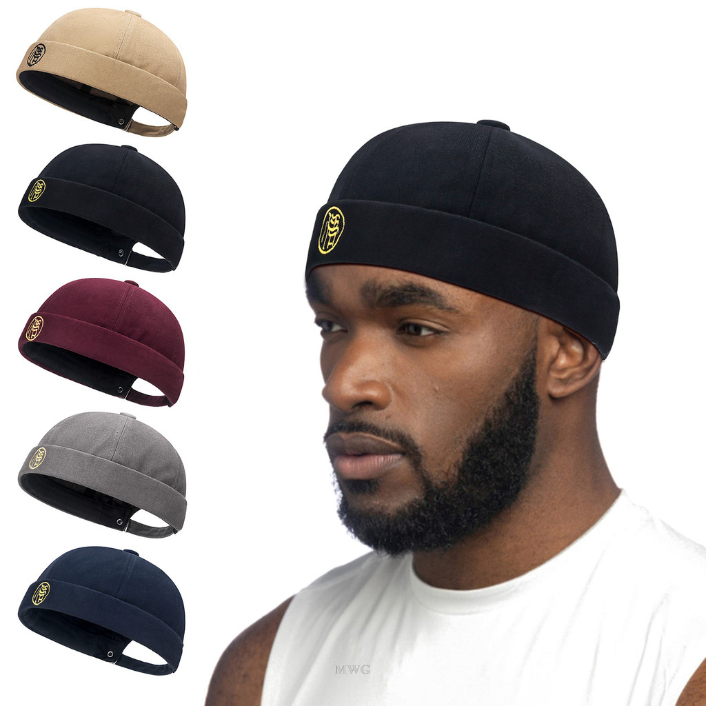 MWG 1 Peça Chapéu Vintage Sem Aba Bordado Gorro Hip Hop Marinheiro ...