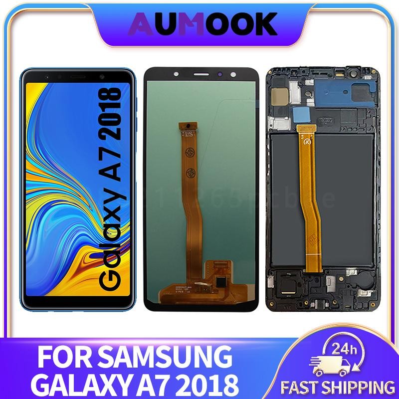 LCD AMOLED Para Samsung Galaxy A7 2018 A750 Display Tela De Toque Digitador Assembléia A750F ...