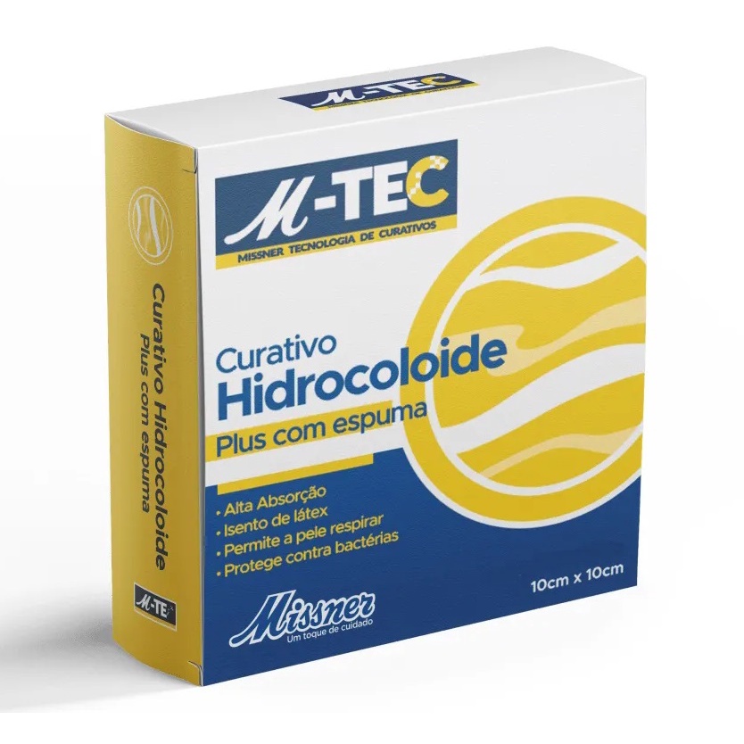 Curativo Hidrocoloide Plus Com Espuma M-TEC 10cm x 10cm - Missner ...