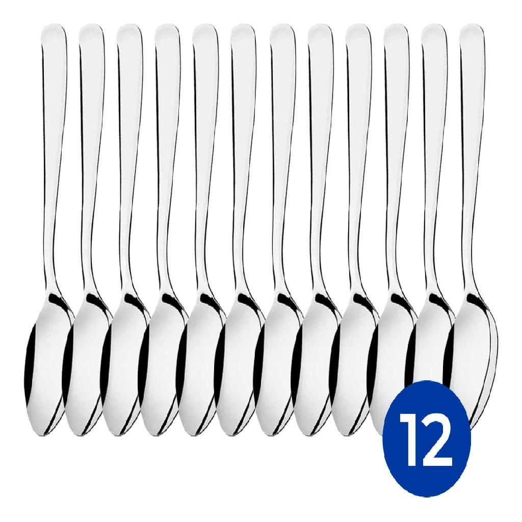 Jogo De Colher 12 Peças Em Aço Inox Super Resistente Wincy | Shopee Brasil