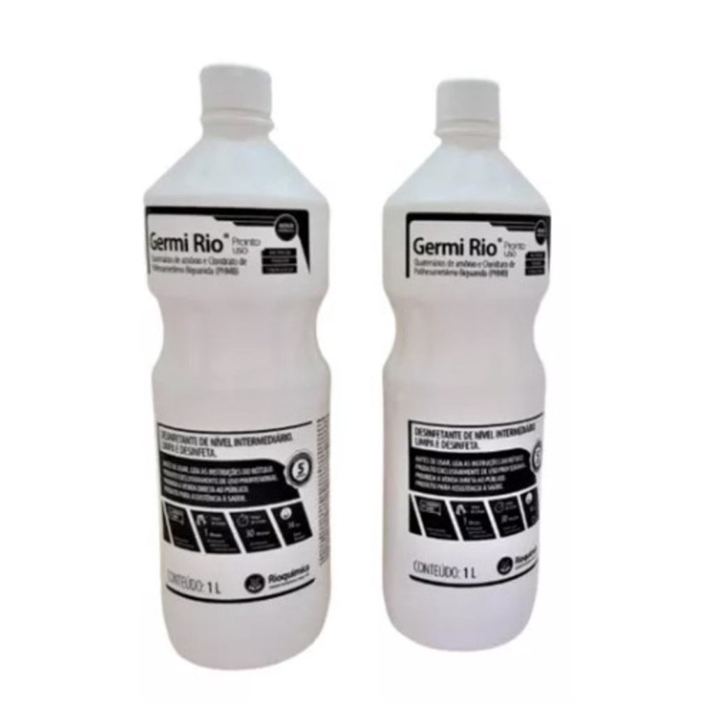 2 Desinfetante Germi Rio Quaternário Amônio 1 Litro Rioquímica | Shopee ...