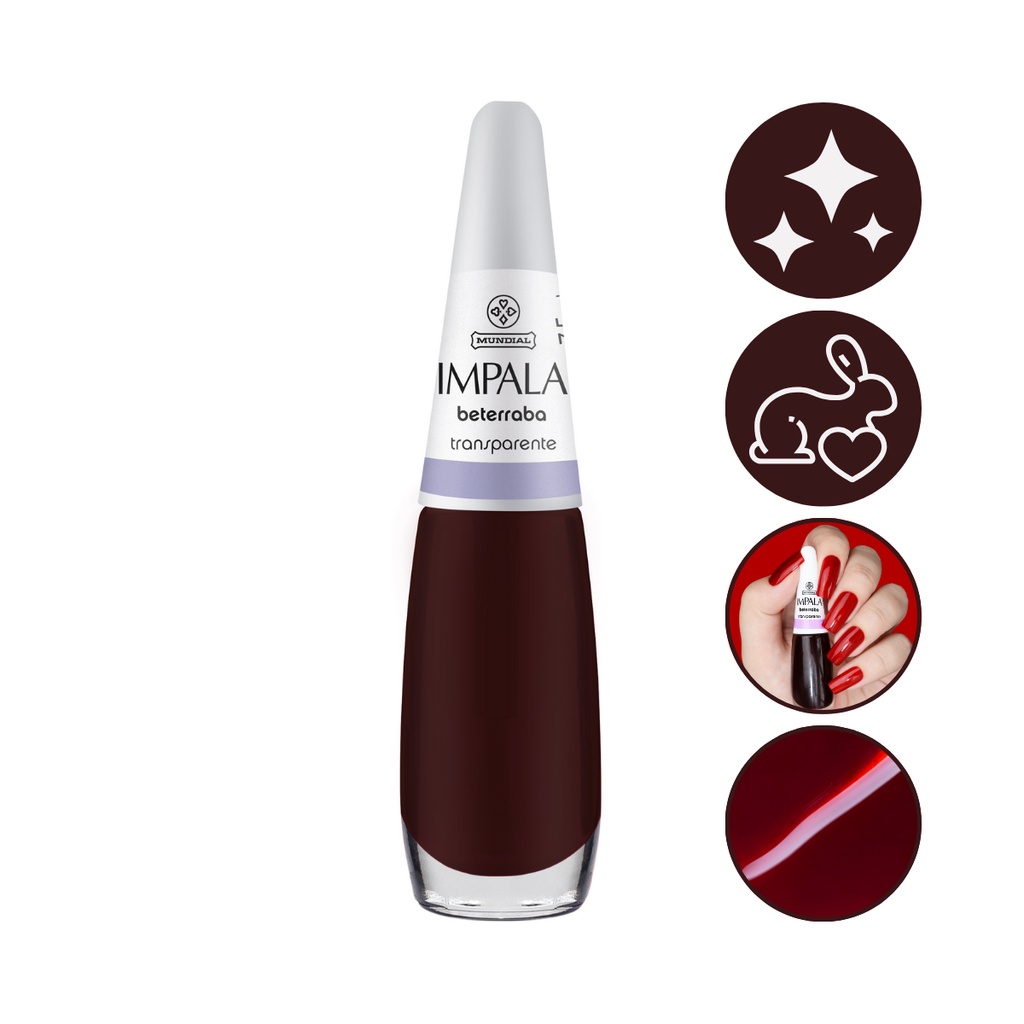 ESMALTE IMPALA A COR DA MODA TRANSPARENTE BETERRABA | Shopee Brasil