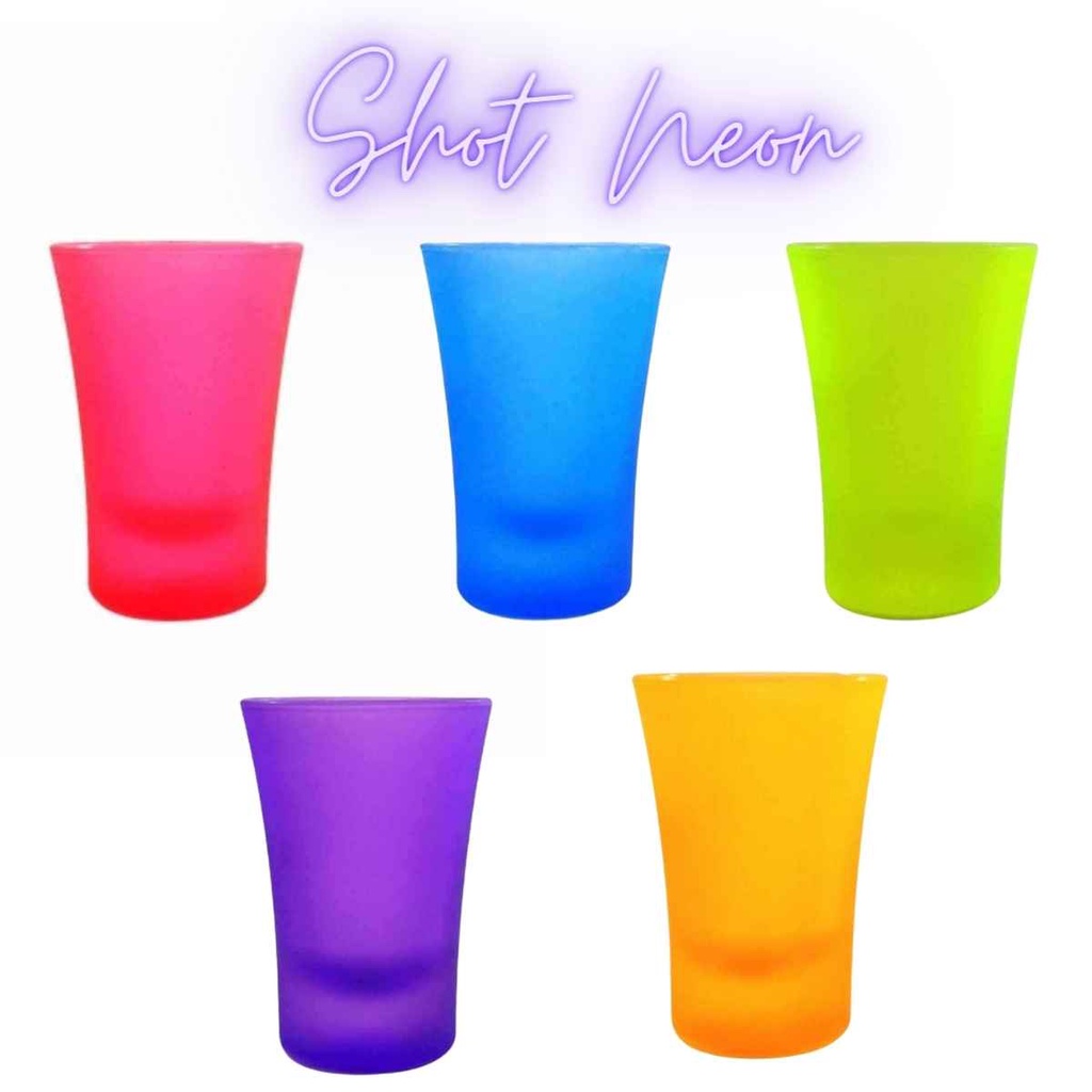 Copo Copinho De Dose Shot 60mL Em Vidro Linha Neon - Allmix | Shopee Brasil