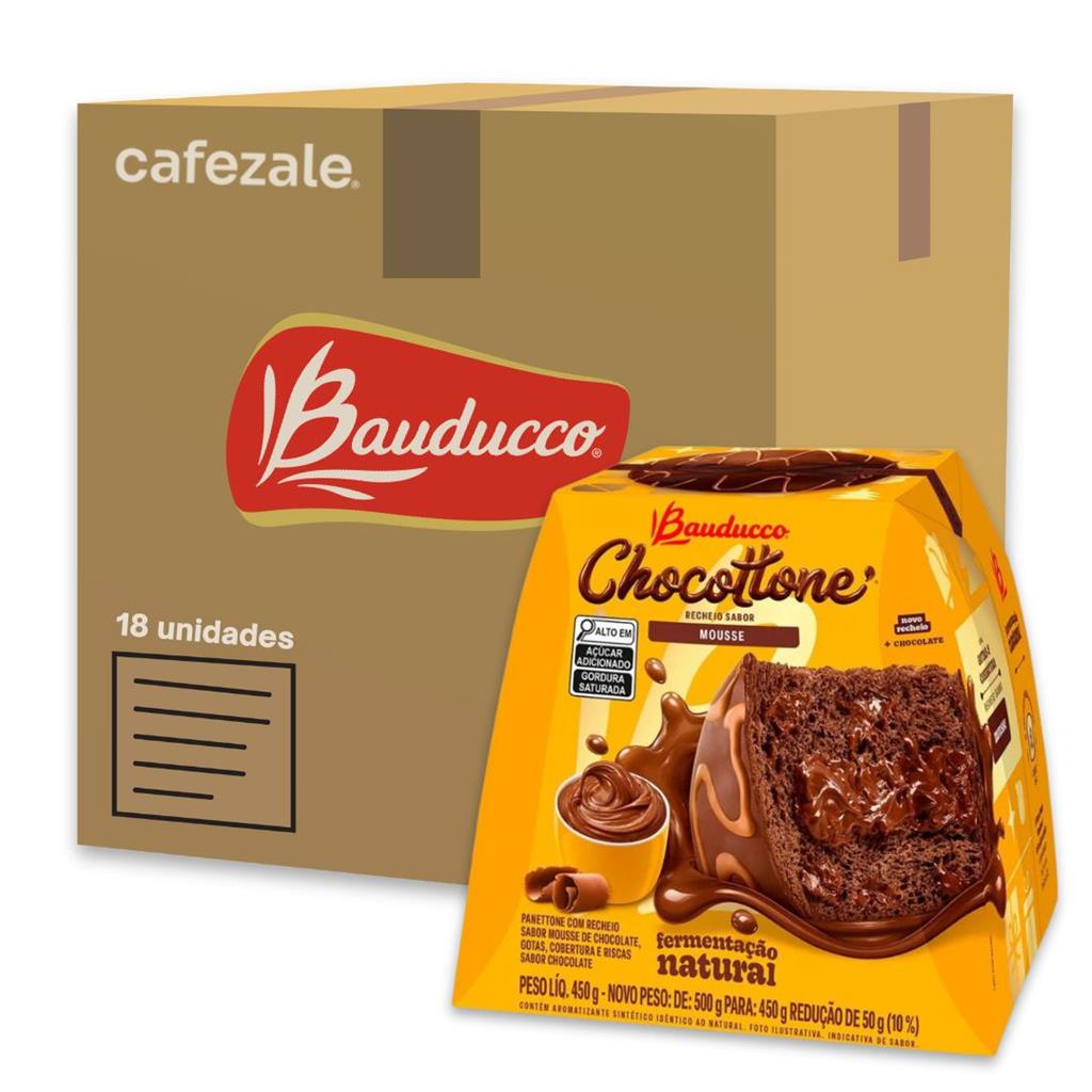 Chocotone Bauducco Mousse Chocolate Kit 18 Panetones 450g | Shopee Brasil