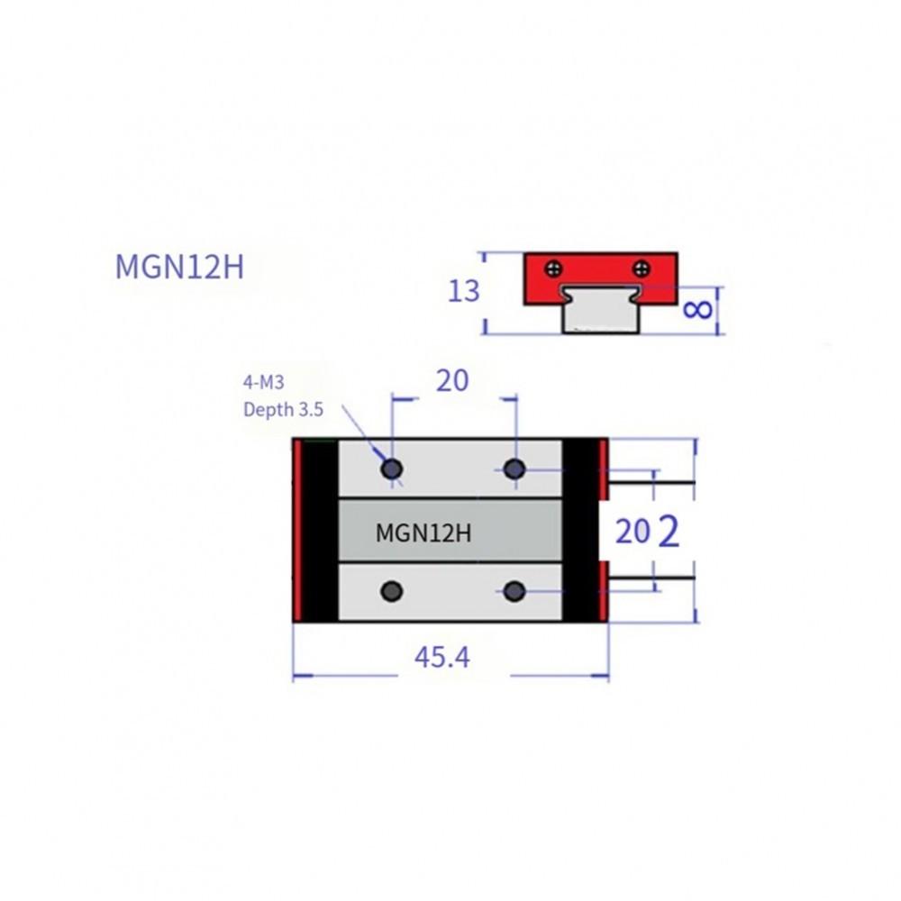 Bloco Linear De Trilho MGN12H Longo Para Guia MGN12 | Shopee Brasil