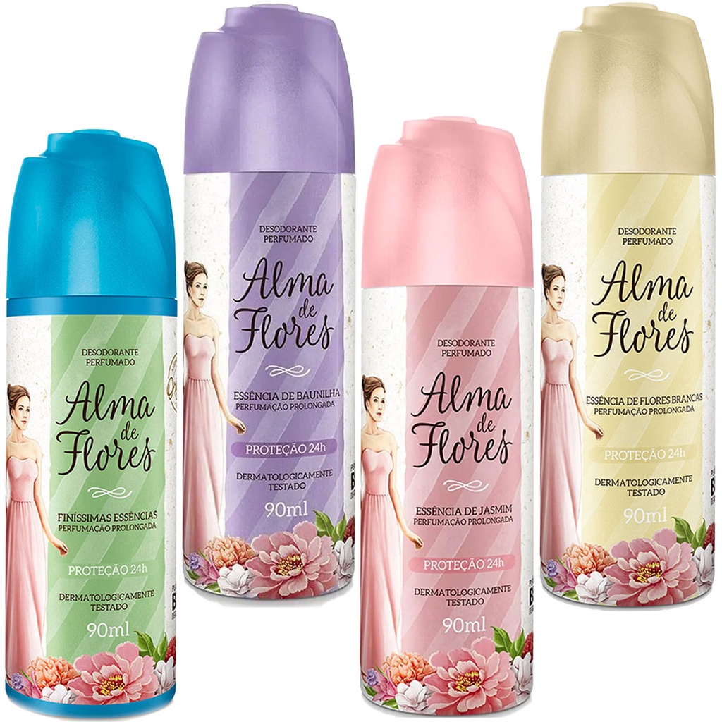 Desodorante Alma de Flores Kit 6 unidades Spray - 90 ml cada | Shopee ...