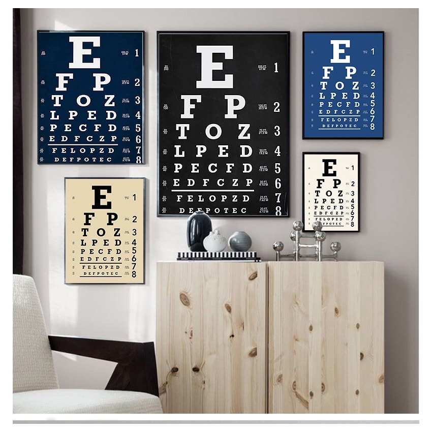 Fotos de parede Eye Doctor Presentes Optometria Vintage Eye Chart Art ...