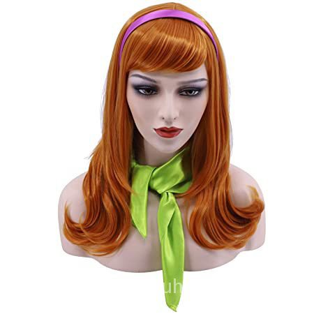 Scooby Daphne cartoon cosplay wig long curly hair one-piece generation ...