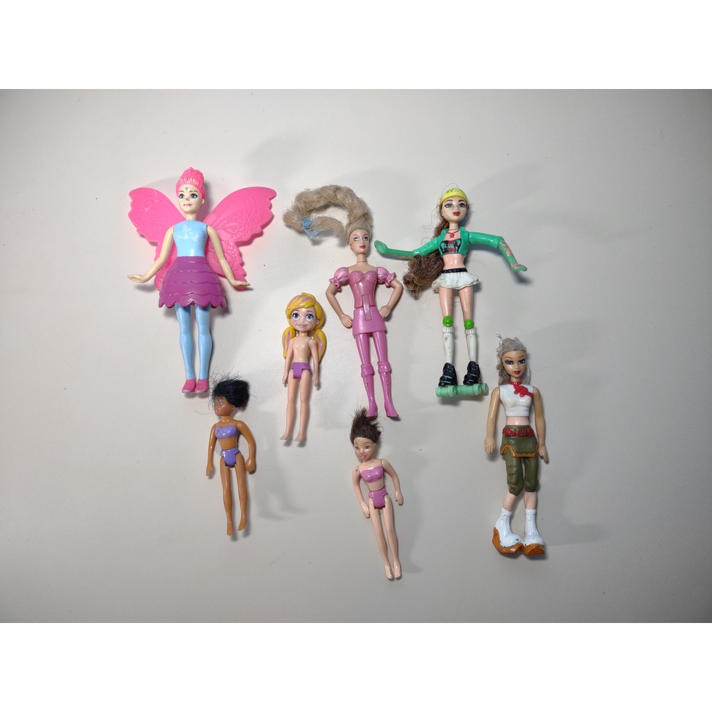 lote 7 boneca de mini barbie e poly - leia a descrição | Shopee Brasil