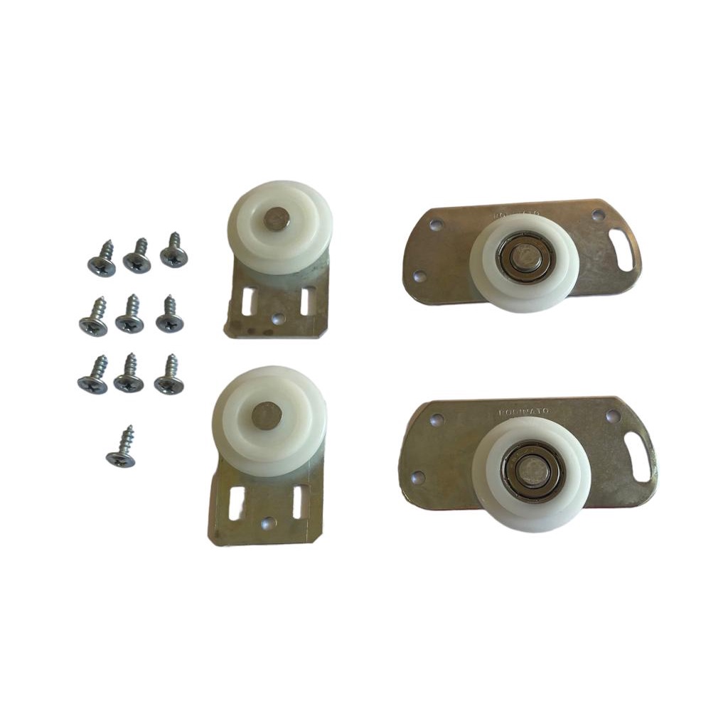 Kit Roldana e Guia P/ Porta de Correr Guarda Roupa Mdf 4 Und | Shopee Brasil