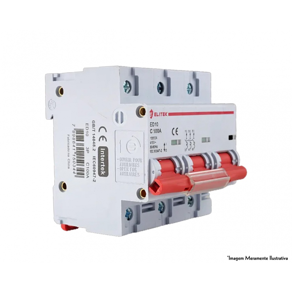 Disjuntor Elitek Din Tripolar Curva C 50A | Shopee Brasil