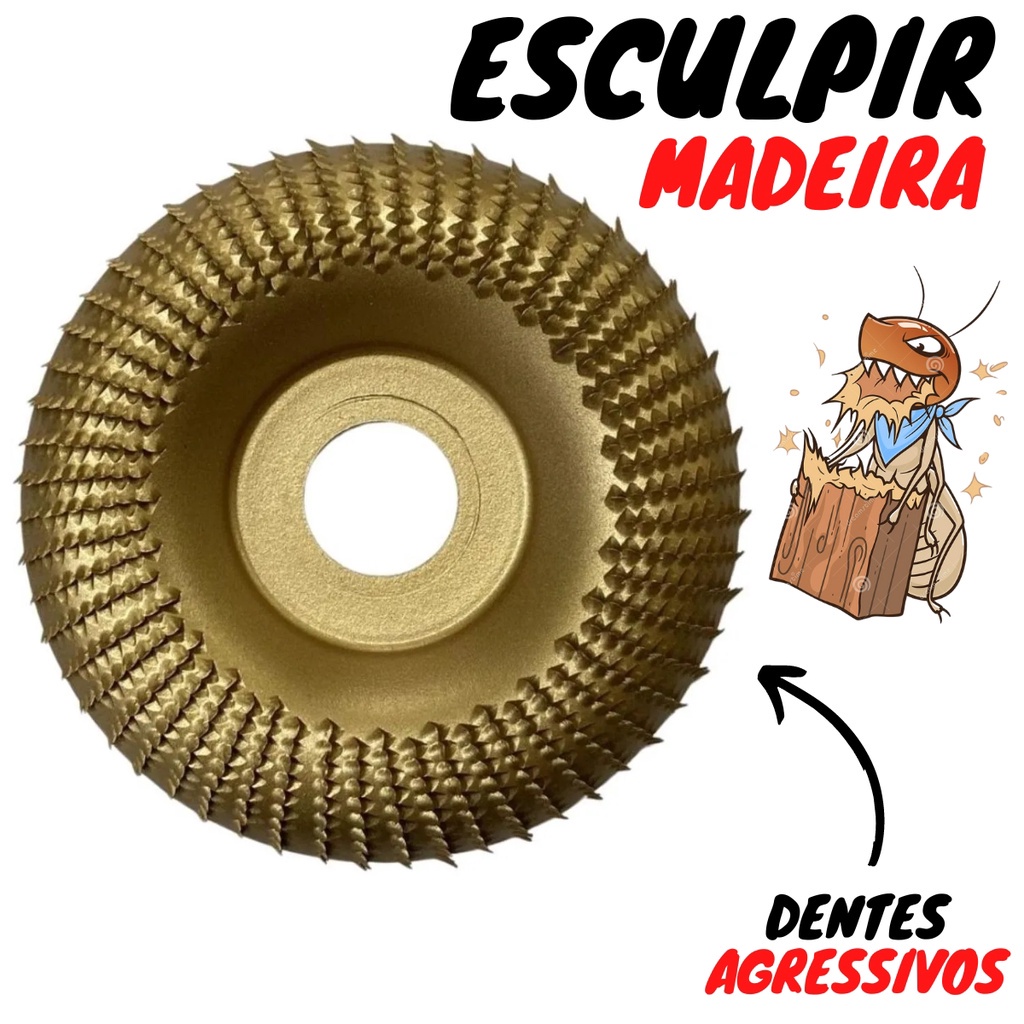 Disco de Esculpir Desbastar Escultura em Madeira para Esmerilhadeira ...