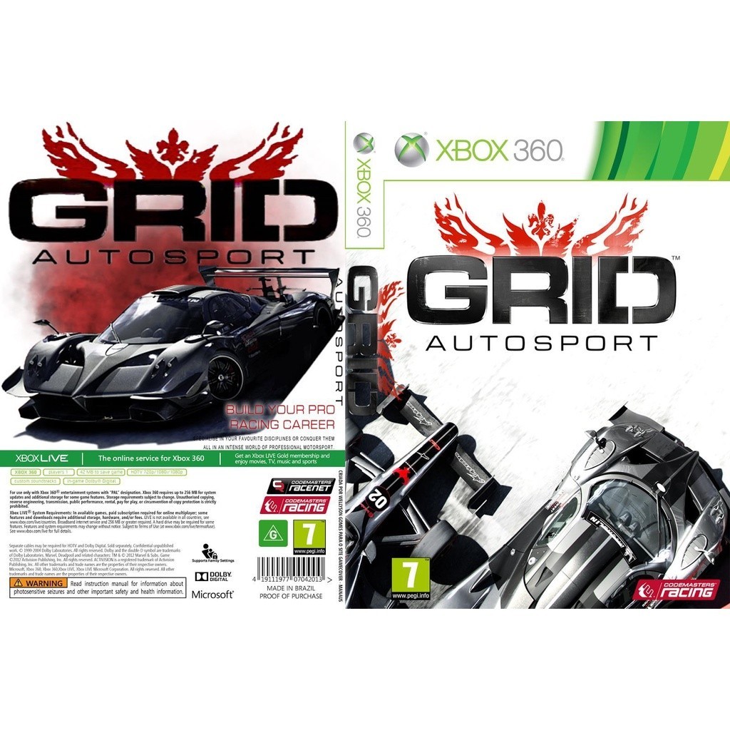 GRID Autosport [ Xbox 360 LT 3..0 ou RGH 3.0 ] | Shopee Brasil