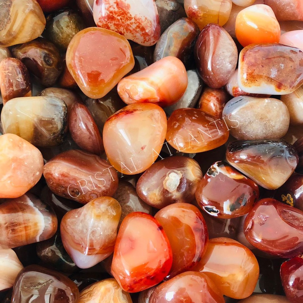 Agata Cornalina Cristal Pedra Rolada Natural | Shopee Brasil