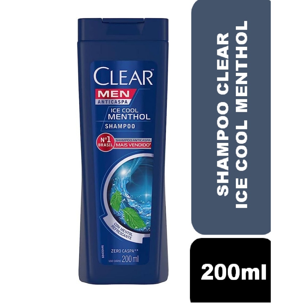 Shampoo Anticaspa Clear Men Ice Cool Menthol 200ml | Shopee Brasil