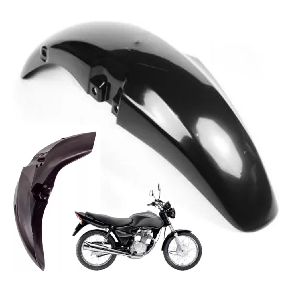 Para-lama Dianteiro Moto Titan Cg 150 2004/2008 Preto Branco Injetado ...