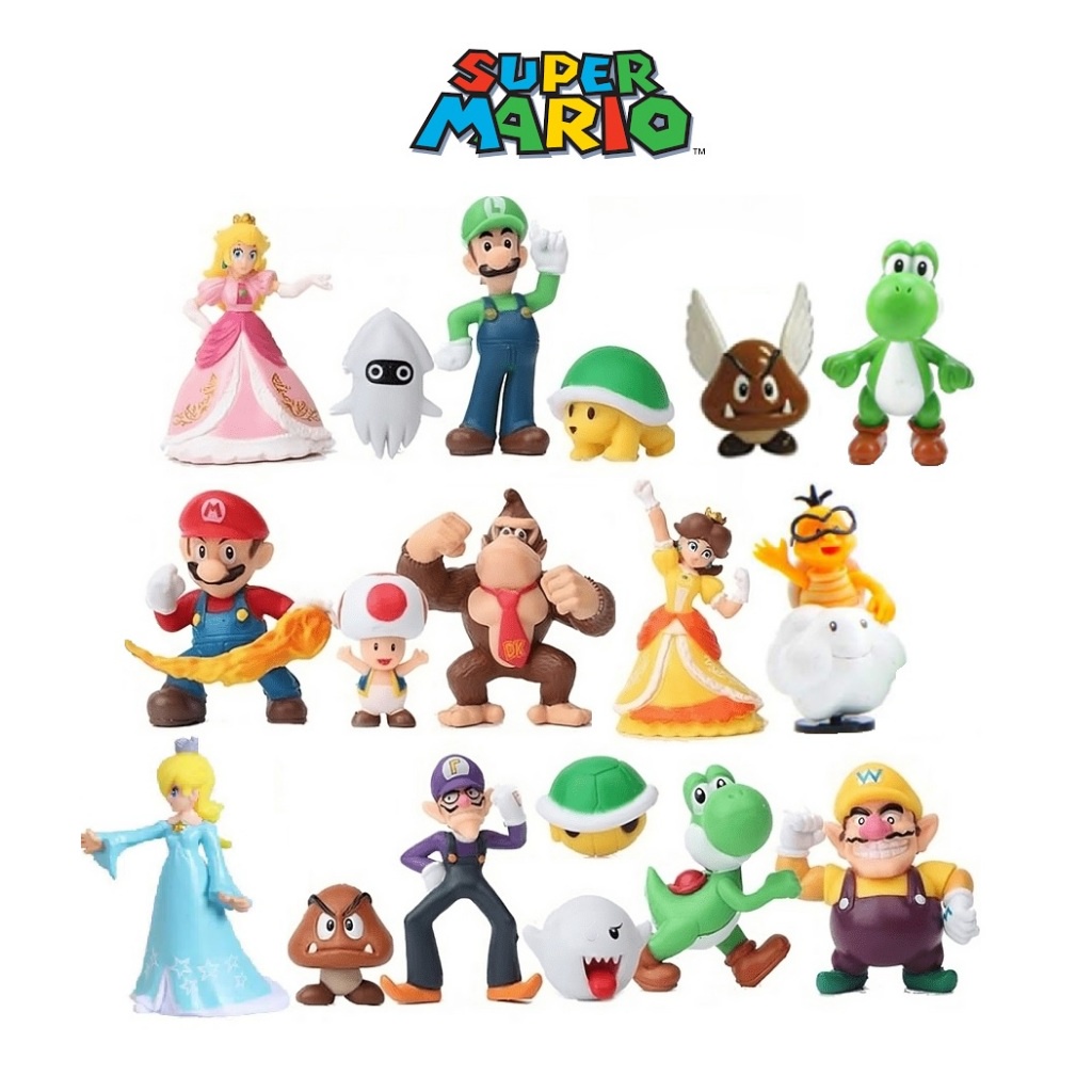 Turma do Mário - Bonecos Mario Bros. Miniaturas - Coleção Completa ...