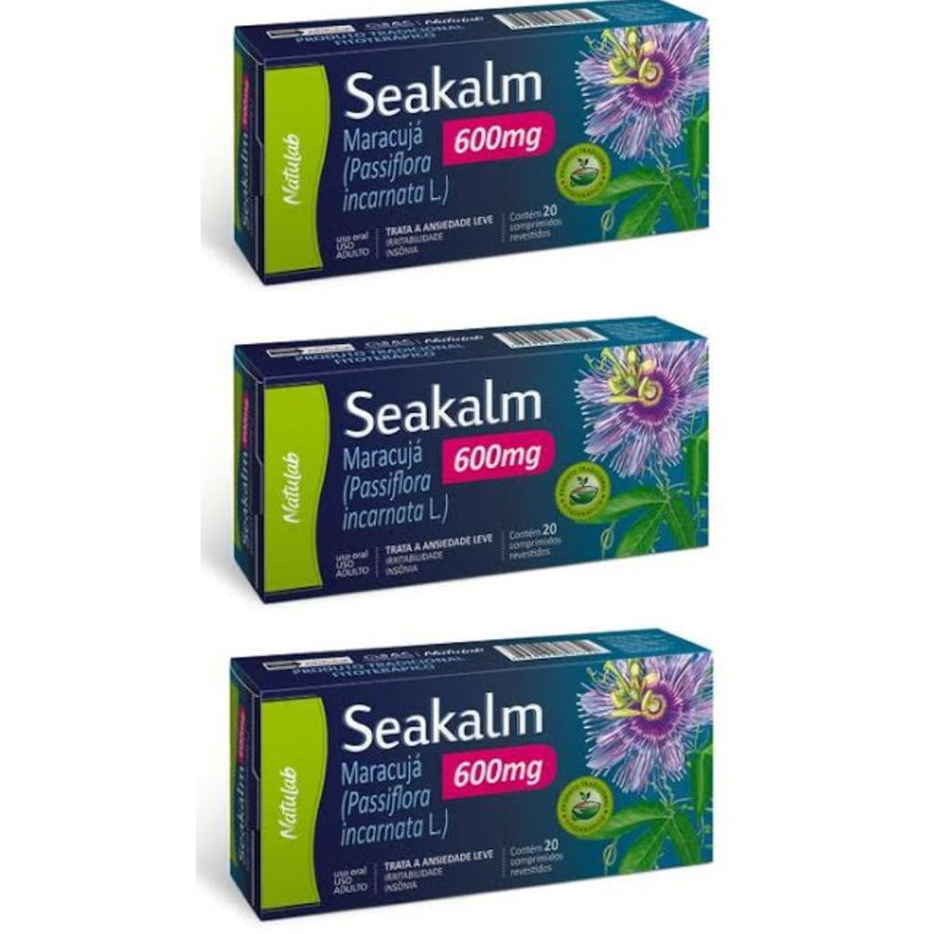 Kit C/3 Seakalm 600Mg (Concentrado) C/20 Comprimidos - Calmante Natural ... Kit C/3 Seakalm 600Mg (Concentrado) C/20 Comprimidos - Calmante Natural ...