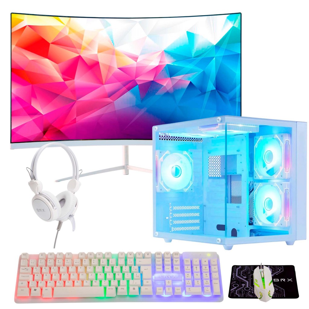 Pc Gamer Aquario Ryzen 5 5600g 16gb Ram Ssd 960g Tela 23 polegadas Curva Rx580 8gb | Shopee Brasil