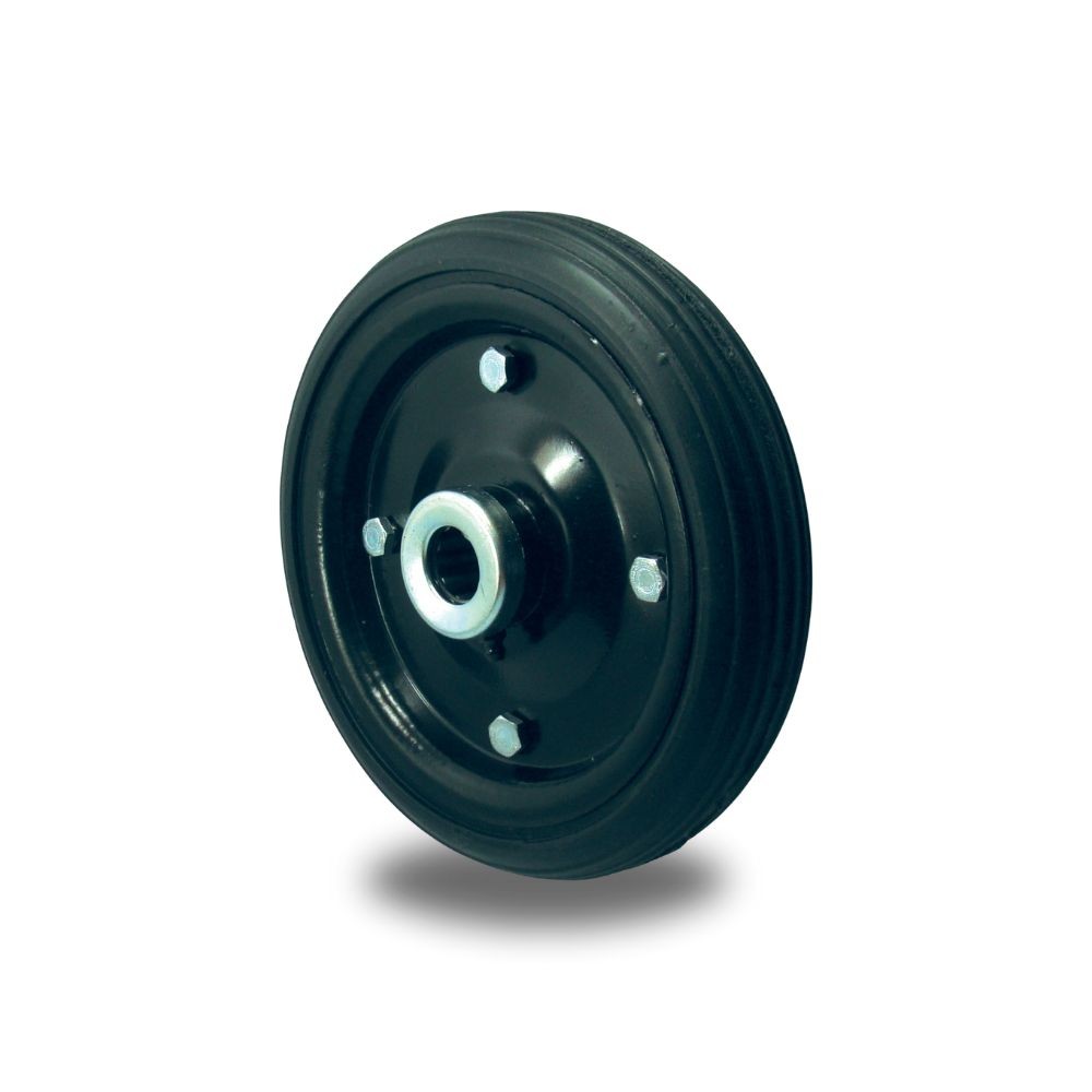 Roda 8'' de Borracha Maciça Preto Perfil Abaulada | Shopee Brasil