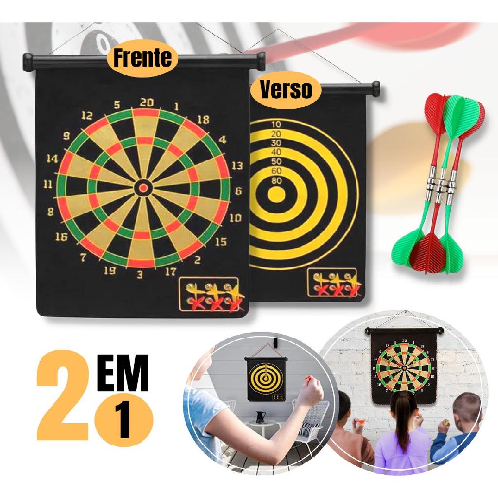 Jogo De Dardos Dupla Face Magnético Imã Tiro Ao Alvo Criança Adulto ...