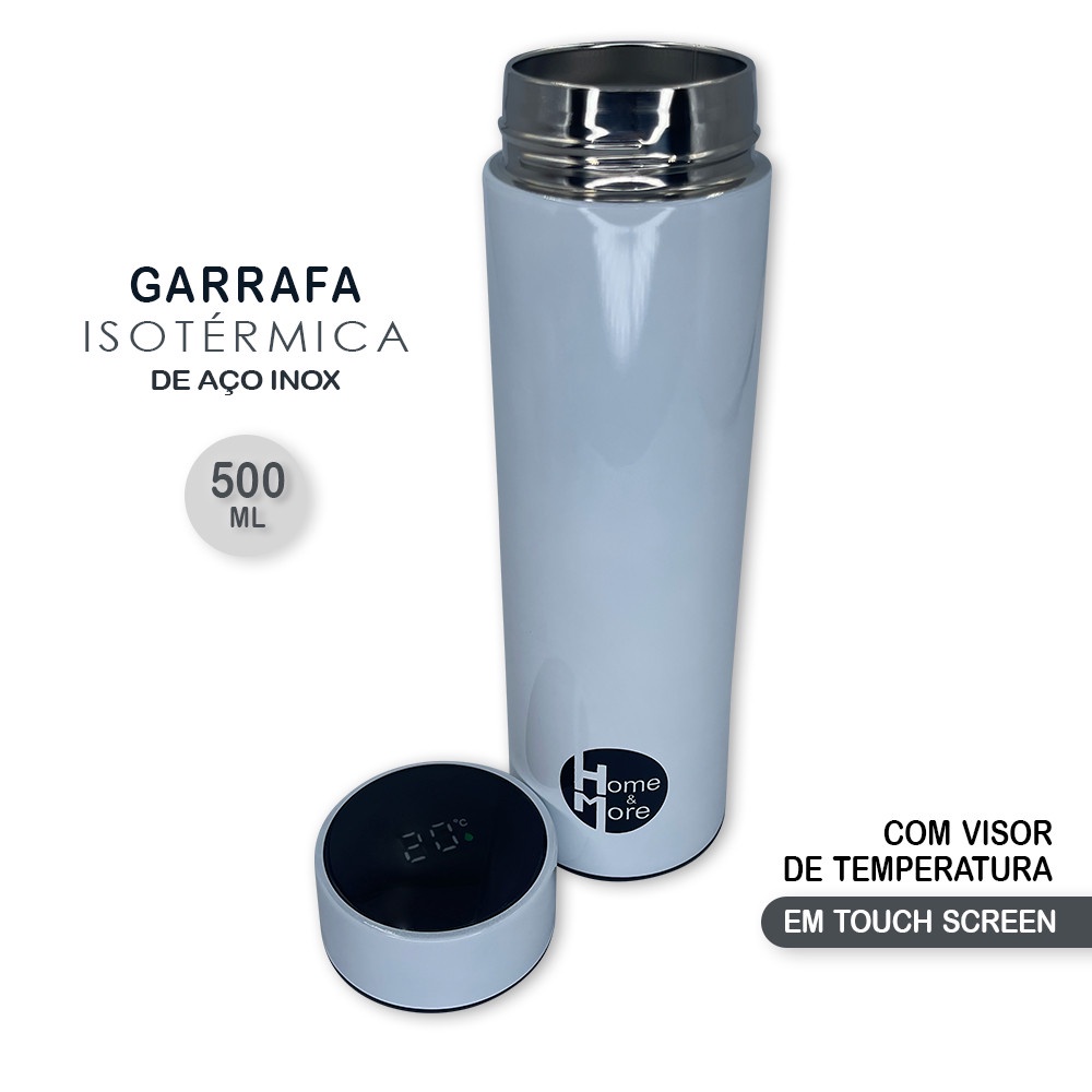 Garrafa De Água 500ML Termômetro Digital Inox Tipo Stanley Promoção ...