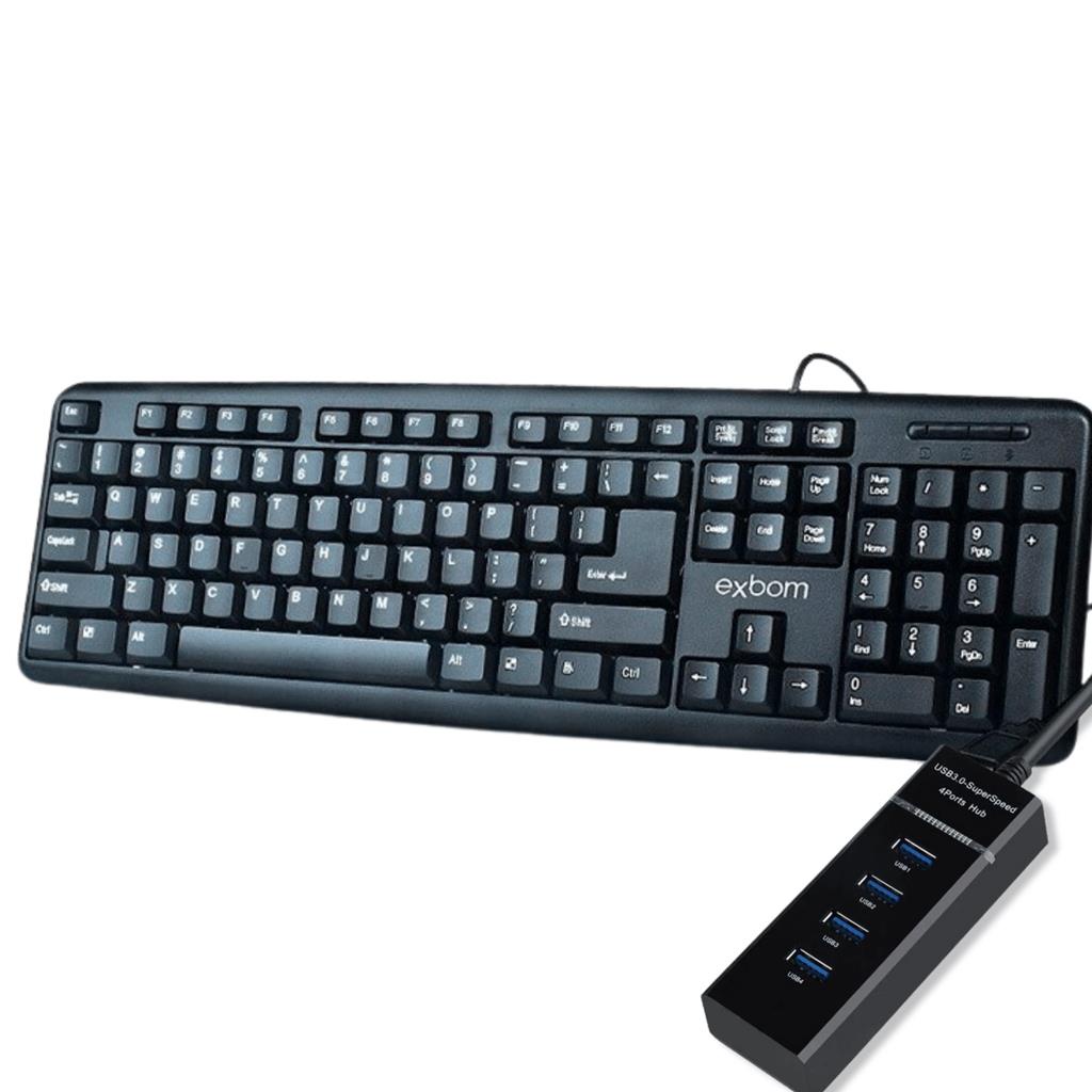 Teclado Usb ABNT 2 portugues Brasil Com HUB USB 3.0 | Shopee Brasil