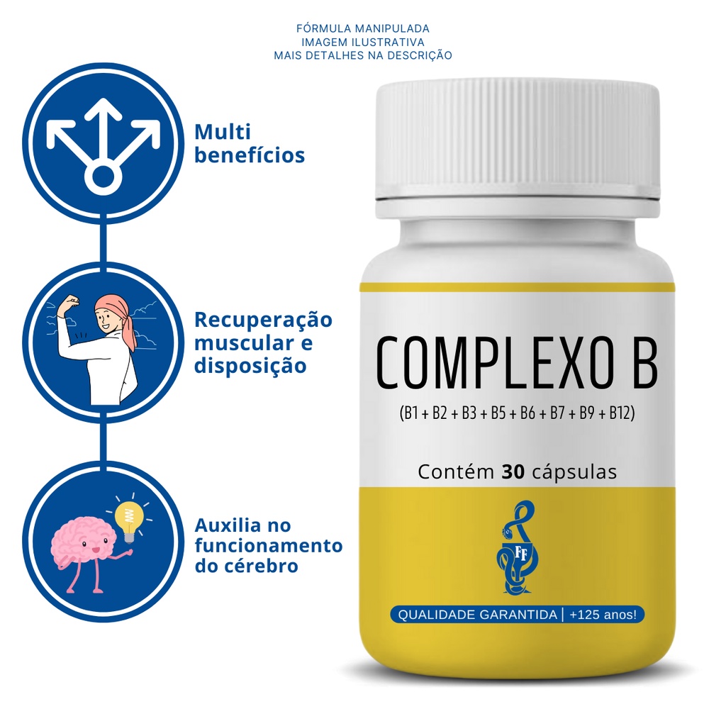 Complexo B Concentrado 30 CPS - ( Suplemento alimentar, Vitamina B1, B2 ...