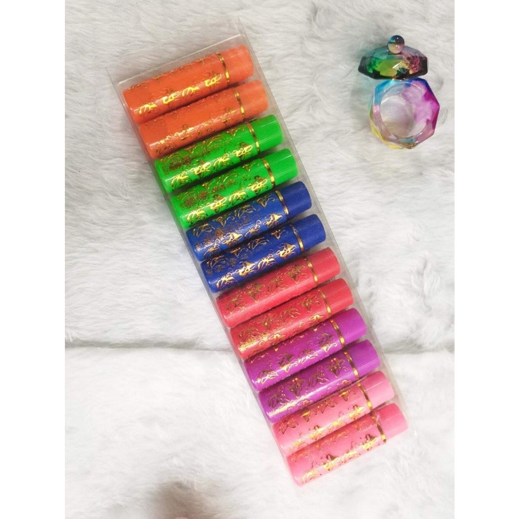 KIT 12 Batom Mágico Belle Femme Verde 24 Horas Maquiagem | Shopee Brasil
