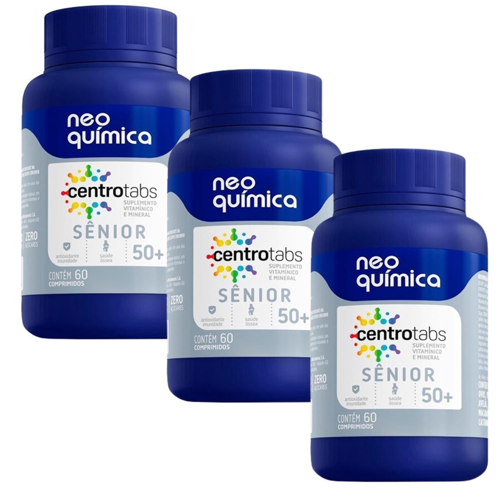 Kit 3 unidades Suplemento Alimentar Sênior Neo Química 60 Comprimidos ...