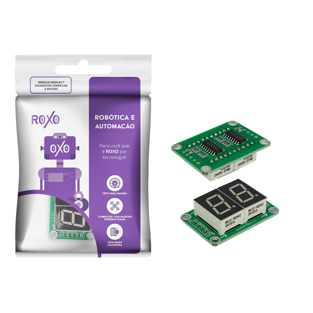 Módulo Display 7 Segmentos 2 Dígitos Vermelho - RoXo | Shopee Brasil