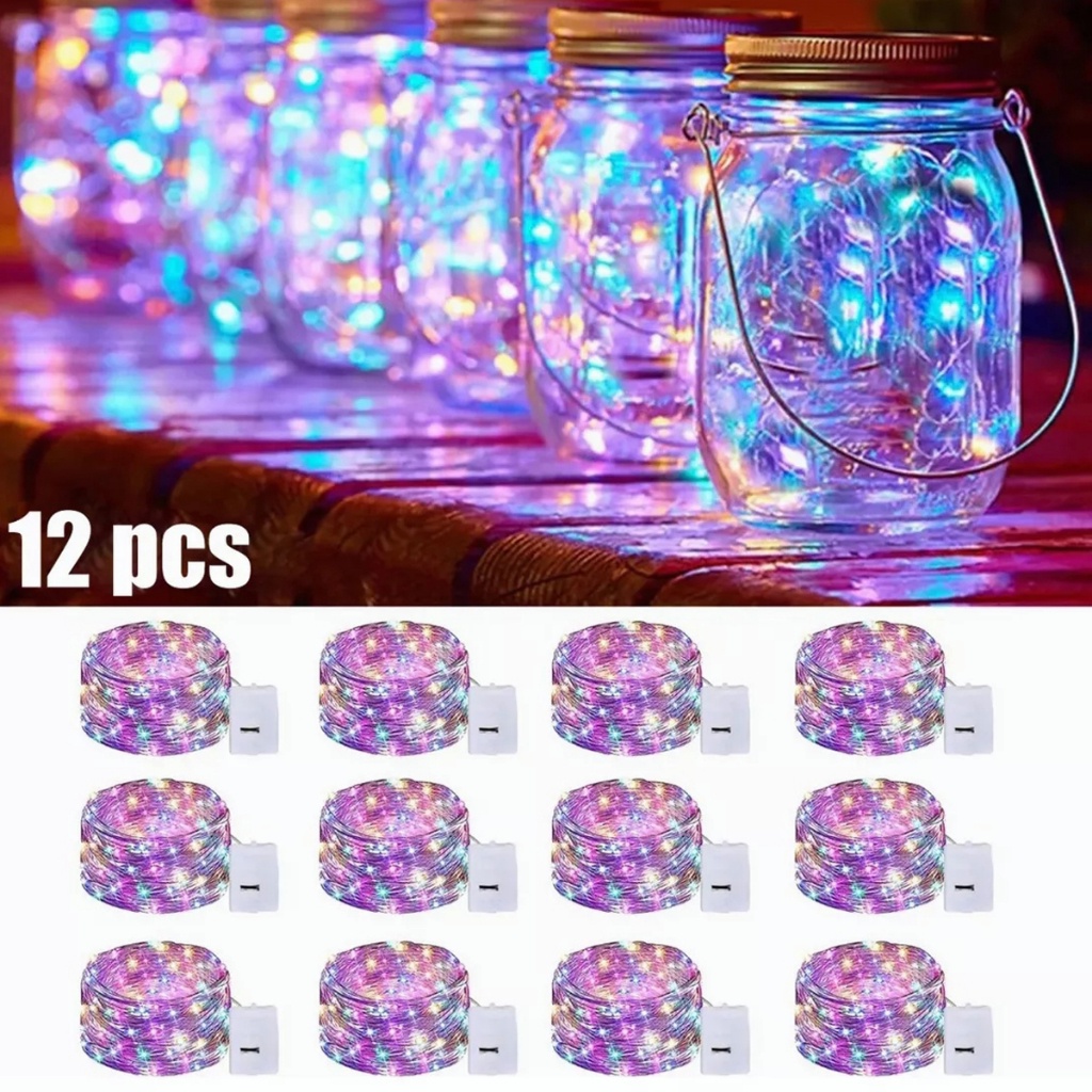 12 Rolha De Led Luz Fio De Fada 2m 20 Led Garrafa + Baterias | Shopee ...