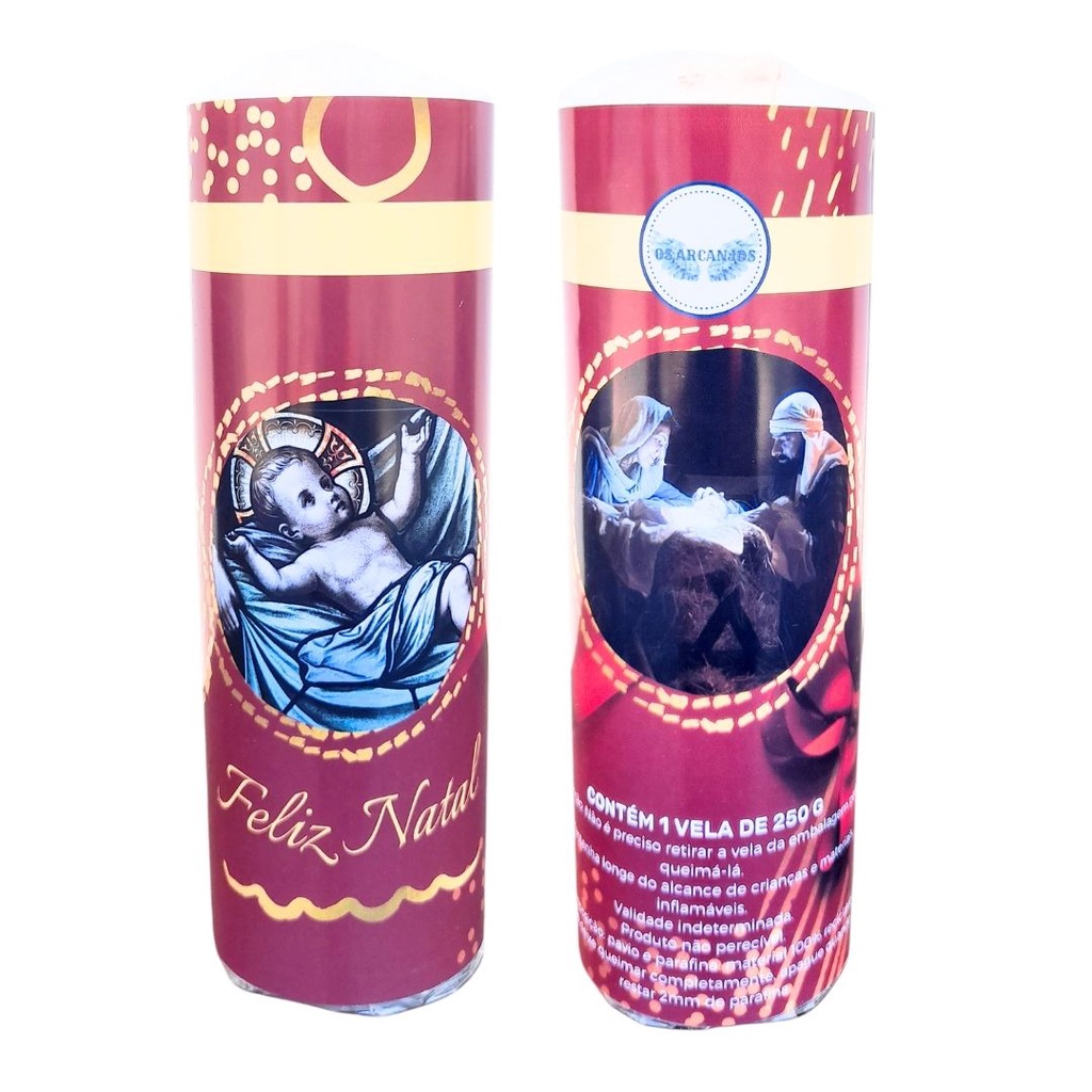 Vela Natalina Menino Jesus e Maria e José 1 Un 250gr | Shopee Brasil