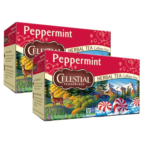 kit 2 CHÁ PEPPERMINT CELESTIAL SEASONINGS 20 SACHÊS 32G | Shopee Brasil