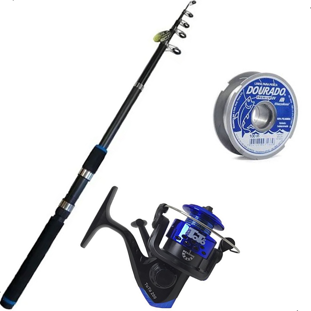 Kit De Pesca 1 Vara Telescopica 1,70m + 1 Molinete 1 Linha | Shopee Brasil