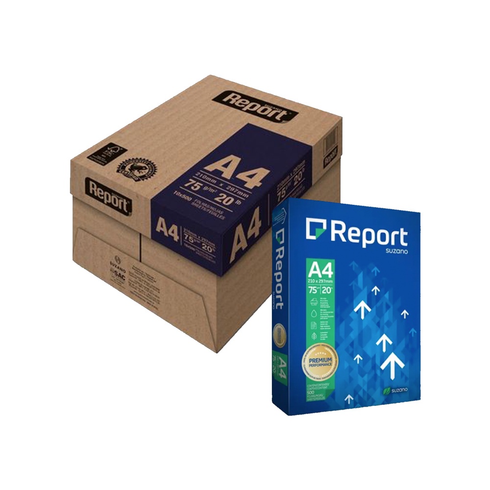 RESMA DE PAPEL REPORT A4 500 FOLHAS | Shopee Brasil