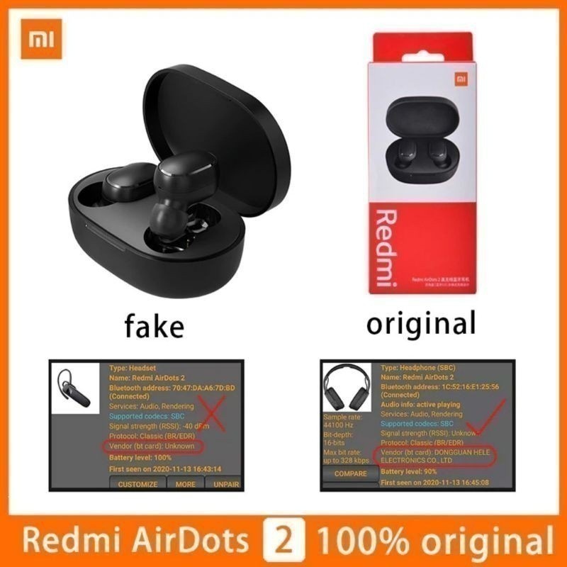 Bluetooth 5.0 Gamer Fone ouvido Xiaomi Redmi Airdots 2 sem Fio - Faz a Boa!