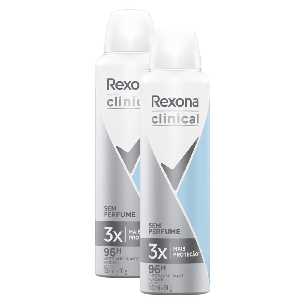 Kit 2 Desodorante Rexona Clinical Sem Perfume Aerosol Antitranspirante ...