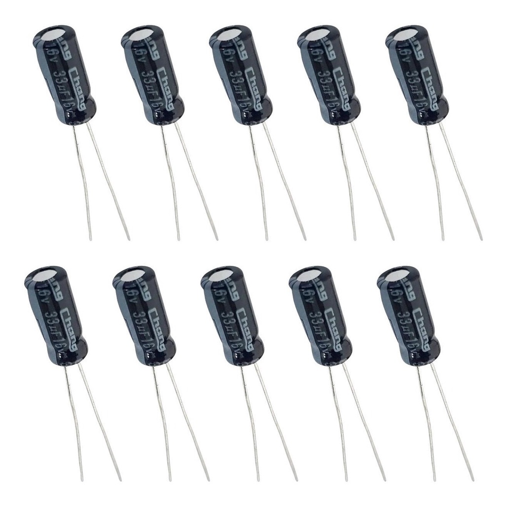 Capacitor Eletrolítico 33uF 16V - Kit 10 Peças | Shopee Brasil