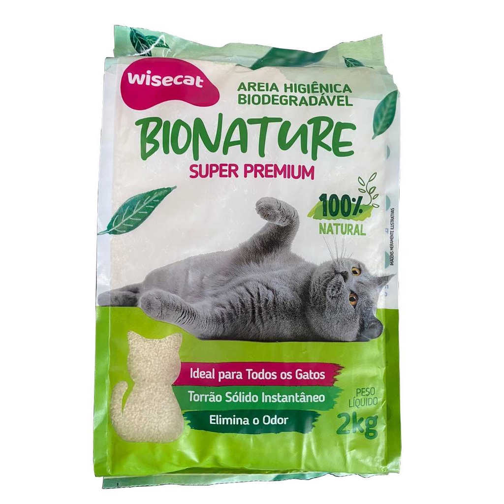 Areia Higiênica Para Gatos Biodegradável Wisecat 2kg | Shopee Brasil
