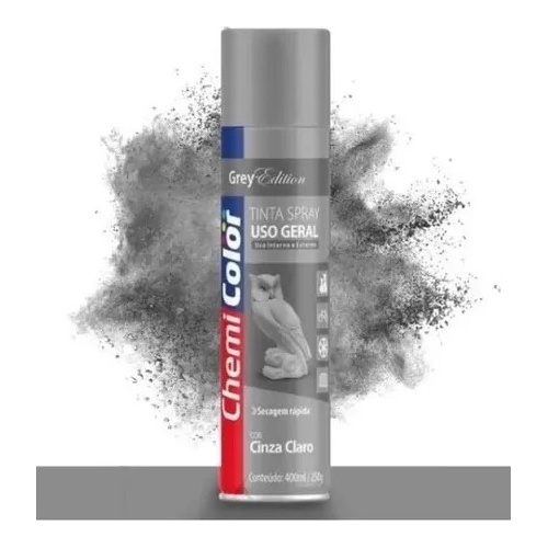 Tinta Spray Cor Cinza Claro Chemicolor 400ml Uso Geral | Shopee Brasil