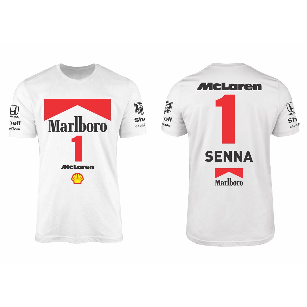 Mclaren Senna Retro F1 Fórmula 1 Camisa 80's | Shopee Brasil