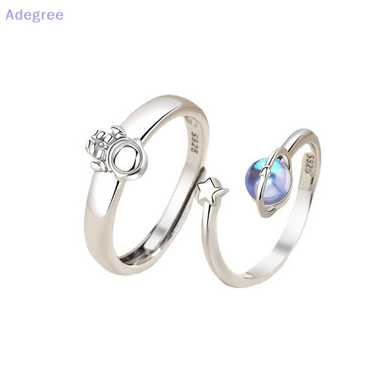 Adegree Novo Anel De Casal Planeta Feliz Astronauta Pedra Da Lua De Personalidade Leve Espacial ...