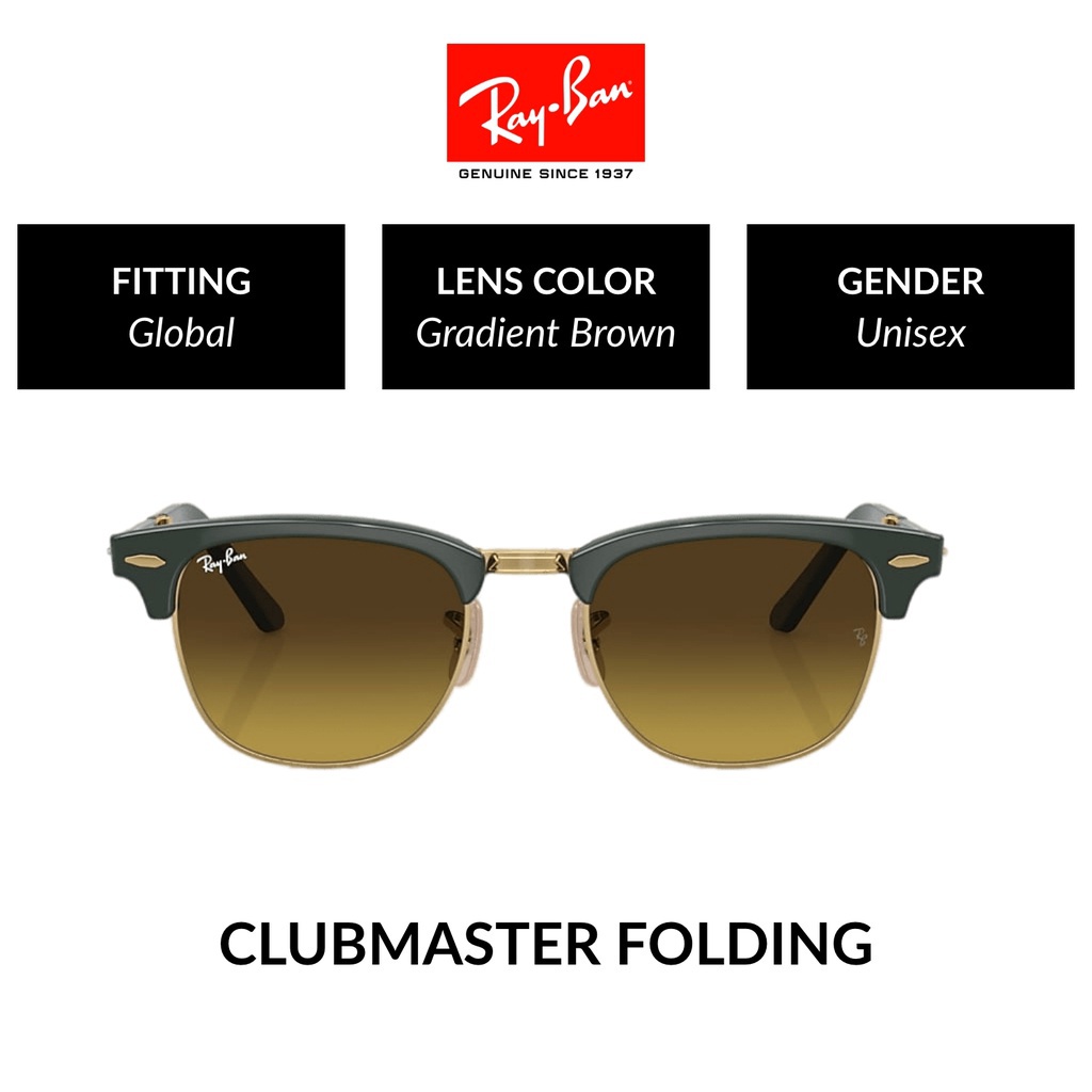 Ray-Ban Clubmaster clássico dobrável RB2176 136885 Óculos unissex ...